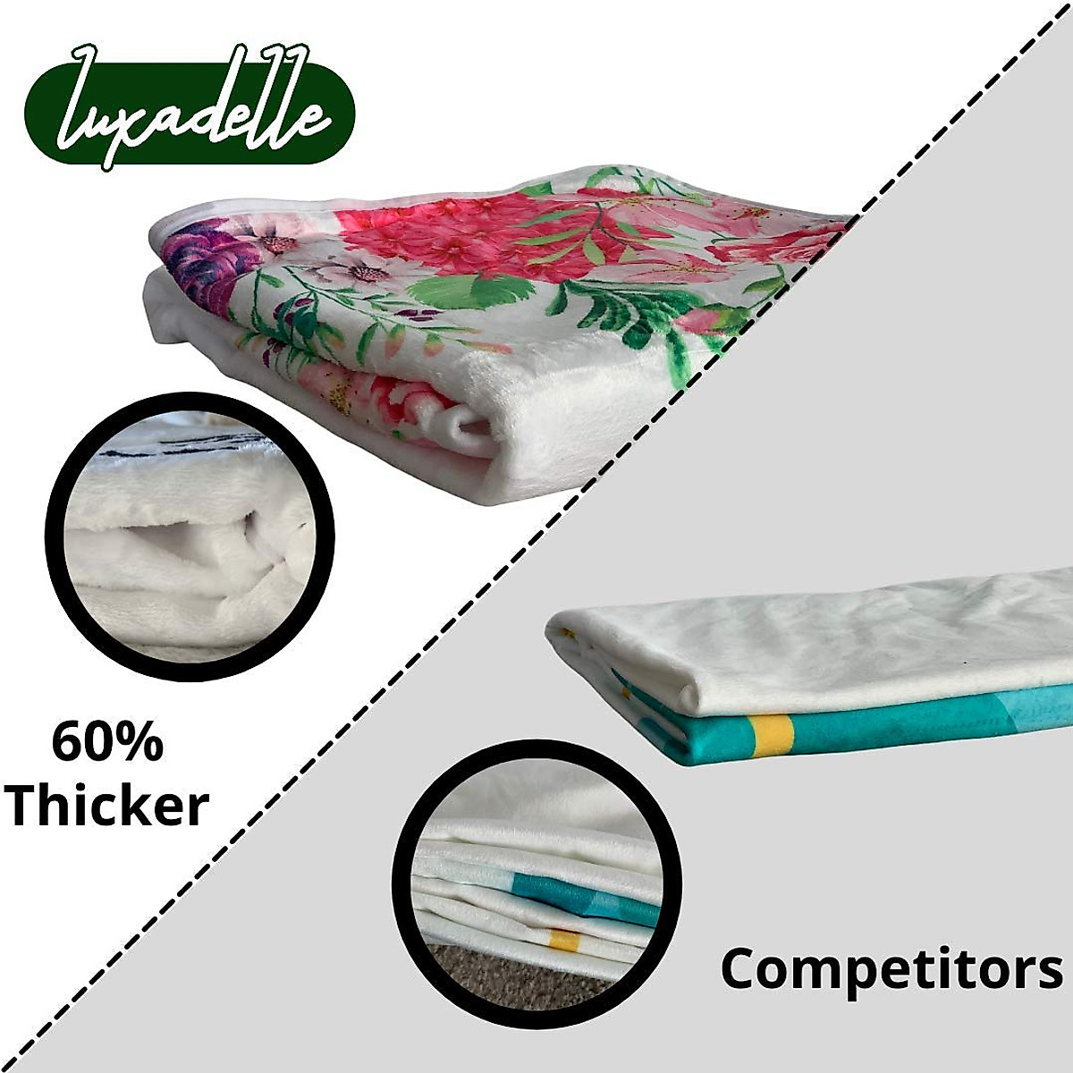 Baby Monthly Milestone Blanket Girl - Extra Soft, Large (60"X40") Thick Fleece - Baby Growth Chart Blanket - Baby Age Blanket for Photos - Baby Month Blanket Girls -Includes Headband and Floral Wreath