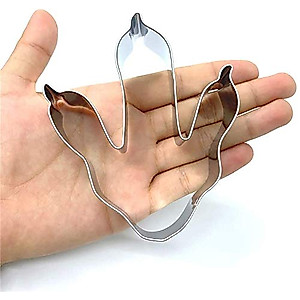 LILIAO Dinosaur Foot Cookie Cutter for Kids Birthday Party - 3 x 4 inches - Dino Biscuit and Fondant Cutters - Stainless Steel