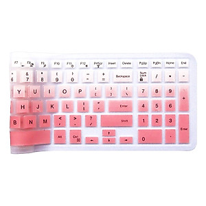 JuYuish Keyboard Skin Compatible with 15.6" dell Inspiron 15 3000 5000 7000 Series & 17.3" dell Inspiron 17 5000 Series & 15.6" dell G3 G5 G7 & 17.3" dell G3 Series (with Numeric Keypad) Ombre Pink