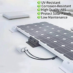 Qihengzhijia 10PCS Solar Cable Entry Gland Box,ABS Solar Panel Mounting Brackets Kit, 1 Automatic Wire Stripper, 14AWG Solar Extension Cable for RV, Boats, Caravans