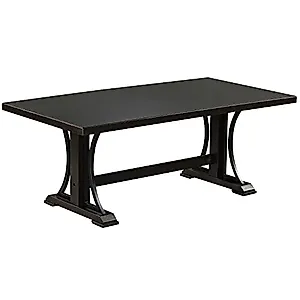 KoiHome 78" Retro Style, Wood Farmhouse Rectangular Family Dinner, Seats up to 8, Indoor/Outdoor Dining, Kitchen Table (Espresso)