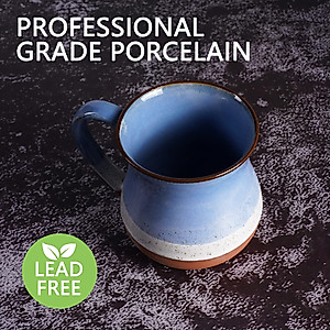 Ceramic Elephant Mug 16 oz Novelty Coffee Mug for Men and Women Holiday Housewarming Chirstmas Birthday Gifts for Women Men Mom Dad Kids Friend Handmade Stoneware Tea Milk Morning Coffee Cup Blue