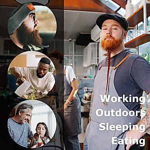 Kenllas Large Adjustable Beard Bandana - Beard Bonnet for Men, Breathable and Lightweight Facial Cover, Black Beard Bib for Nourishing Oil Balm Moisturizing Sleeping (Waterproof)