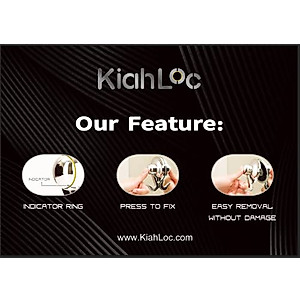 KiahLoc Patented Yellow Ring Indicator Suction Cup Hooks, Kitchen Hooks Removable Wall Vacuum Holder for Smooth Tile, Glass and Mirror( 4 Pack) (#56 (6.6 LB), Chrome)