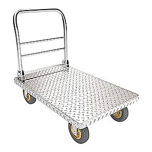 Generic Platform Hand Truck Steel Platform Truck with Foldable Handle Easy Storage Rolling Flatbed Cart for Home Office Warehouse Moving Hand Truck Foldable (Size : 90 Nylon)