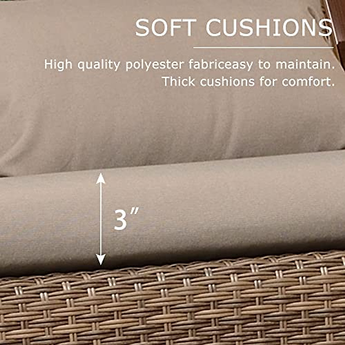 PURPLE LEAF Patio Porch Swing Chair with Canopy 2 Person Hand-Woven Wicker Outside Glider w/Solar LED Light and Cushions for Backyard Loveseat Bench Outdoor Hamock Swinging Chairs