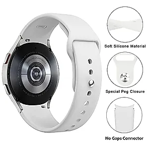 Sport Bands for Samsung Galaxy Watch 7/6/5/4/FE Band 40mm 44mm/Watch 6 Classic 47mm 43mm/Watch 4 Classic 46mm 42mm Women/Men,Silicone Strap for Samsung Watch 5 Pro 45mm,No Gap replacement Wristband