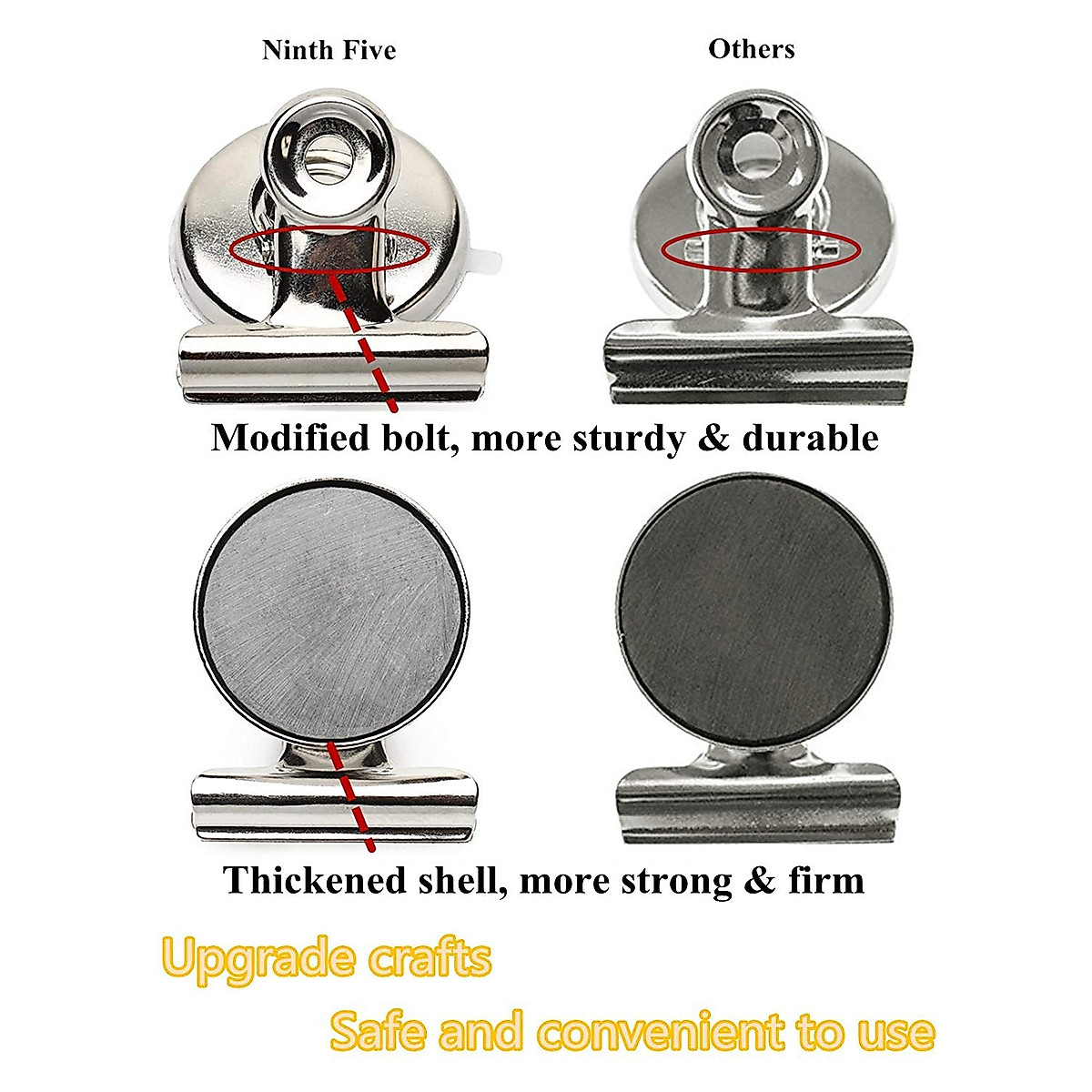 Strong Magnetic Clips - Heavy Duty Refrigerator Magnet Clips - 31mm Wide 12Pack Scratch Safe - Clip Magnets Best for House Office School Use, Hanging Home Decoration, Photo Displays