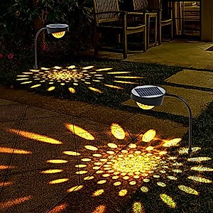 Solar Pathway Lights 2 Pack IP65 Outdoor Garden Waterproof Path Lights, 2 Modes with Auto On/Off Landscape Lights for Lawn Yard Walkway Driveway Holiday Decoration Lighting