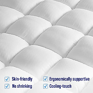 HYLEORY Queen Size Mattress Topper for Back Pain, Extra Thick Cooling Mattress Pad Cover, Down Alternative Overfilled Plush Pillow Top with 8-21 Inch Deep Pocket
