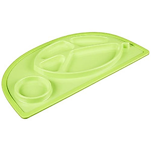 Infantino All-in-One Lil’ Foodie Tray - Green - BPA-Free, Food-Grade, Divided Food & Sippy Cup Sections - Dishwasher-Safe - for Babies & Toddlers 4M+