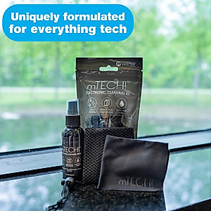 mTech! Electronic Cleaning Kit with Spray Bottle & Cloth [Travel Size] Screen Cleaning Kit for Smartphones, Tablets, TVs, Laptops and All Tech with Plush Microfiber Cloth and Screen Shine Formula