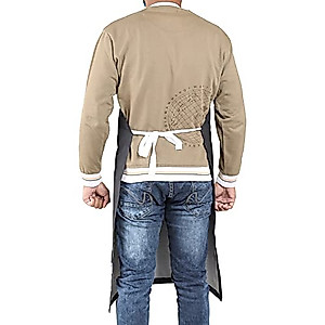 EISCO Rubber Vinyl Apron, Medium (27" W x 36" L) - Adjustable Bib Apron for Dishwashing, Butcher, Laboratory - Black