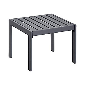 Tommy Hilfiger Monterey Modern Patio Outdoor Furniture Collection, Weather Resistant, Easy Assembly Metal Frame, Side Table, Navy Blue & Dark Gray