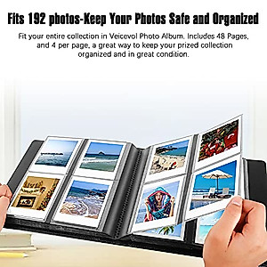 192 Pockets Photo Album for Fujifilm Instax Wide 300 Camera, Polaroid 600 i-Type Film Album, Extra Large Picture Albums for Polaroid Now OneStep2 OneStep+ Instant Camera, POP Lab Print Camera (black)