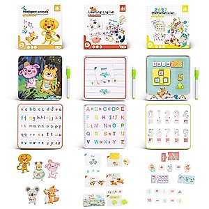 TOGELIN Preschool Learning Activities, Sight Words Flash Cards Kindergarten, Educational PreK Workbook Toys for 2 3 4 5 6 Years Old, Learning Toys with Magnetic Letter&Number Puzzles-3 Pack
