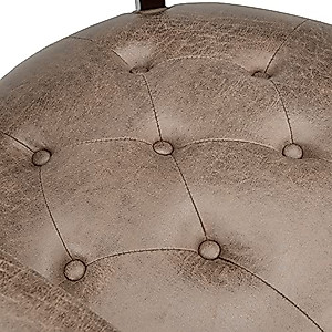 MODERION Solid Wood Boss Caption's Chairs,Dinning Chairs with Wheels and Arms,Office Desk Chairs, Classic Swivel Accent Chairs with Upholstered,Breathing Leather, 31.5¡±H for Living Room Light Brown