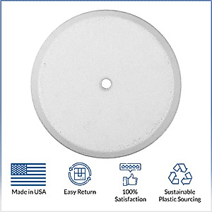 American Built Pro Cleanout Cover Plate Flat Design (1/2" Rise) - Includes One #14 Screw, Size 4.25 Inch Round White Color Built With High Impact Recycled Plastic Ideal For Hiding Open Drains