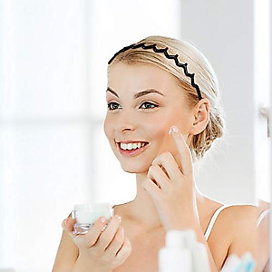 Chuangdi 6 Pieces Zigzag Headband Plastic Shark Tooth Hair Comb Hairband Zig Zag Headband Plastic Wavy teeth Hair Hoop Accessory for Women Lady Girl(Black, White, Brown,Fresh Style)