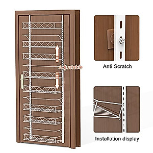 Skycarper Over The Door Pantry Organizer,Adjustable 8 Baskets Closet Rack Hanging Spice Space Saver,White