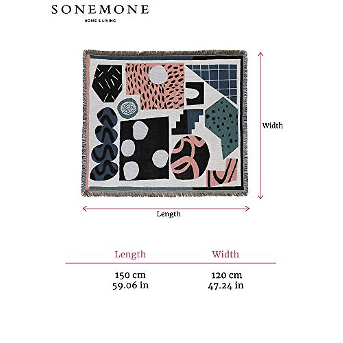 Sonemone Sofa Throw Blanket Year Round Morden Style Couch Sofa Bed Beach Travle 50"x63"