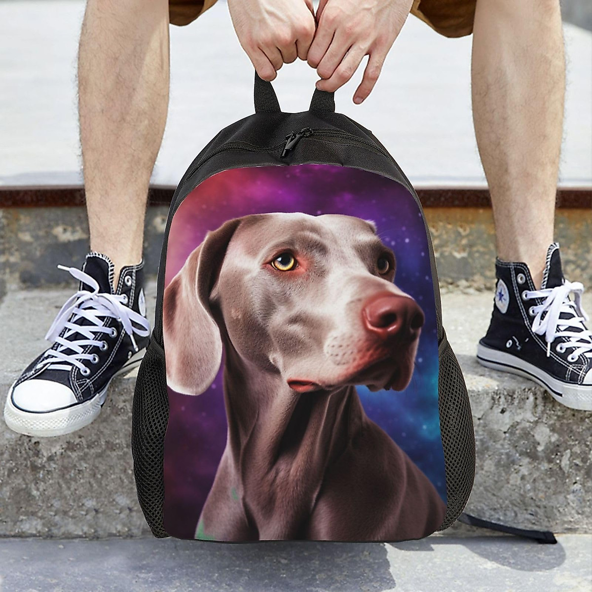 Xerial Rainbow Galactic Weimaraner Backpack Waterproof Anti Theft Durable Light Laptop Bag Backpacks For Women Men Travel Gym Backpack