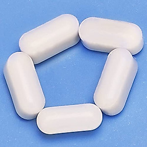 Labasics 5-Pack Stir Bar Set, 10 mm PTFE-Coated Magnetic Stirring Bars White Laboratory Stir Mixer for Stirrers, 5 PK