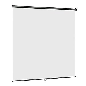 RAUBAY Retractable Pull Down White Screen Backdrop - 78.7"x 86.6" Collapsible Wall-Mount Background for Professional Video Production, Photography, TikTok and Video Conferencing