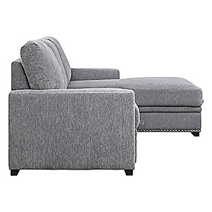 Lexicon Winona Sectional Sofa with Right Side Chaise, Gray