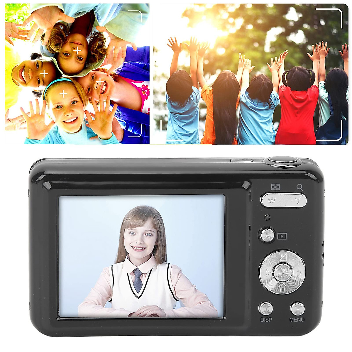 Portable Digital Camera, 48MP HD Digital Camera with 2.7in Screen and 8X Zoom, Vlogging Camera for Children Beginners, Supports 32GB Storage Expansion (Black)