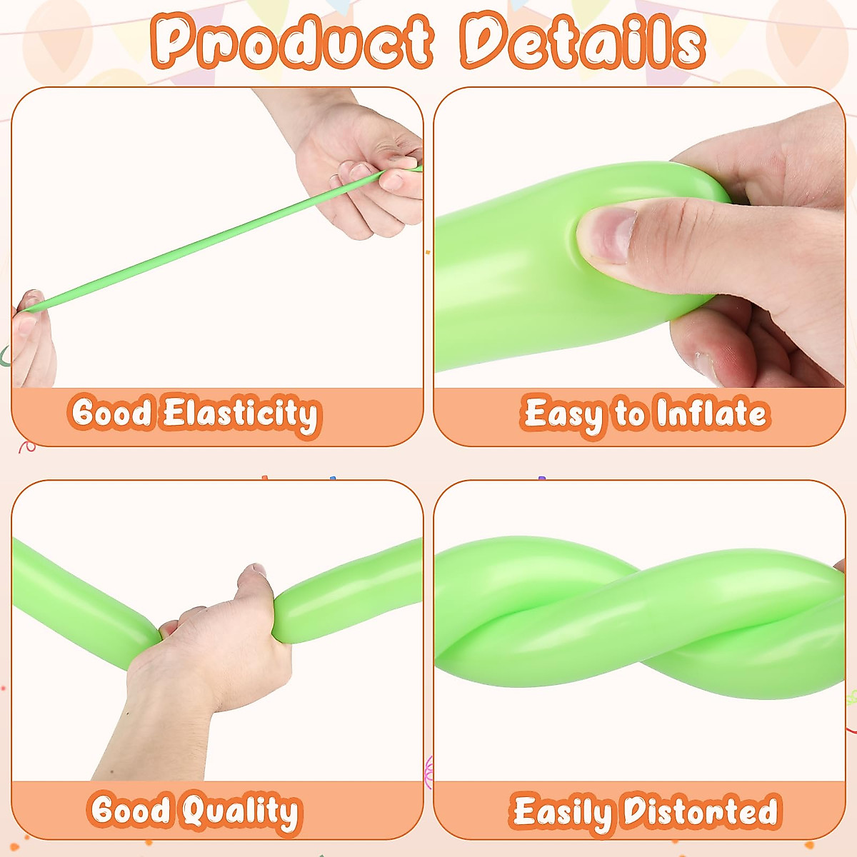 100Pcs 260 Balloons Rainbow Long Balloons for Balloon Garland Thickening Long Skinny Latex Balloons for Tying Twisting Animals Modeling Christmas Birthday Wedding Party Decor(Colorful long balloons)