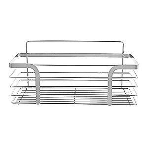 ULTNICE Stainless Steel Floating Wall Shelves Wire Wall Basket Spice Rack Self Adhensive Plant Stand Shower Caddy Hanger for for Home Kitchen Decor Silver 25cm