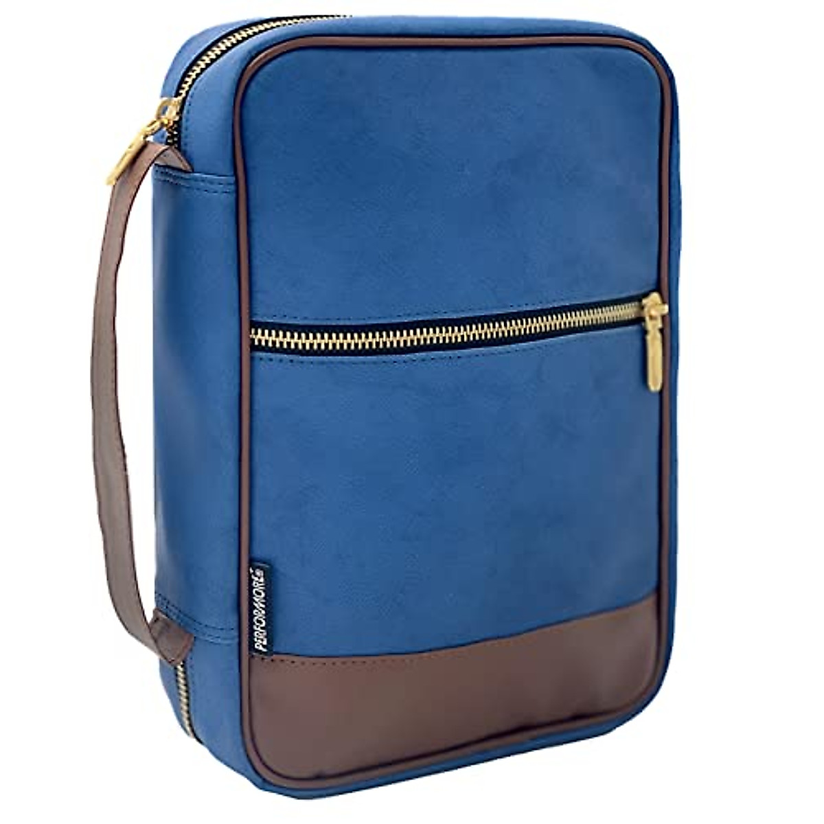 Bible Cover Bag, Blue Jean Pattern Bible Bag with Handle, Pockets and Zipper for Standard and Large Size Study Bible Case 10.2" X 2.7" X 7.5"