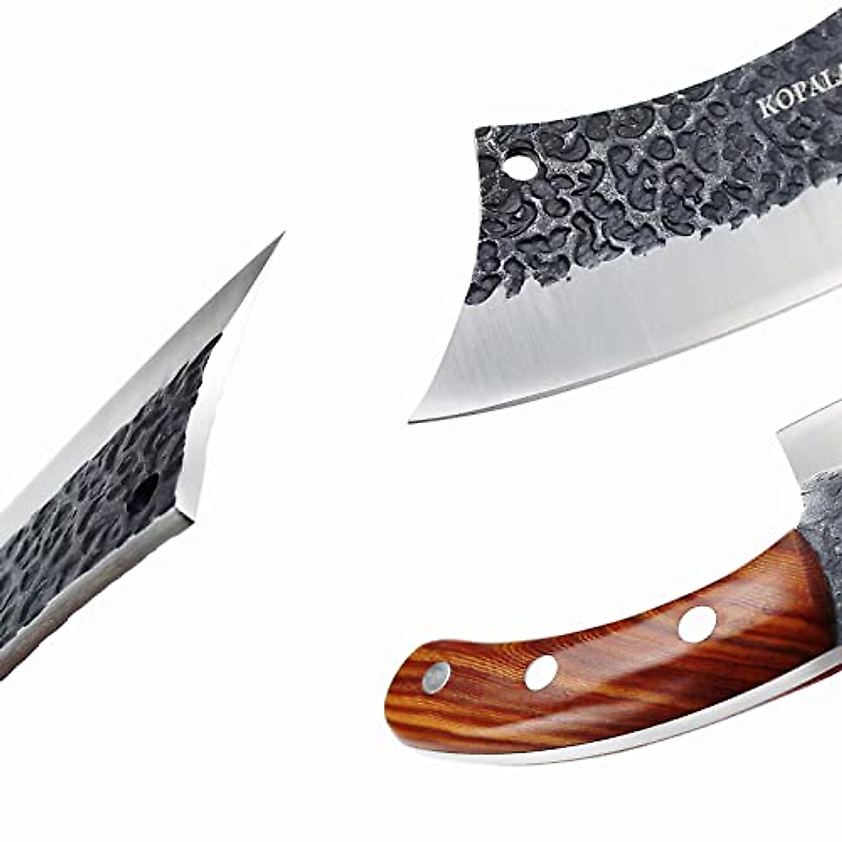 KOPALA Original Kitchen Knife Cleaver/Boning Knives Forged Multipurpose Grilling Knife Carbon Steel with Leather Sheath