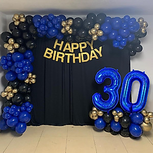 Dark Blue Number 5 Balloons, 5th Birthday Balloon, 40inch Laser Blue 5 Balloon Numbers, Large Self-Inflating Foil Balloon, 5th Birthday Decorations for Kids, 5 Anniversary Decorations