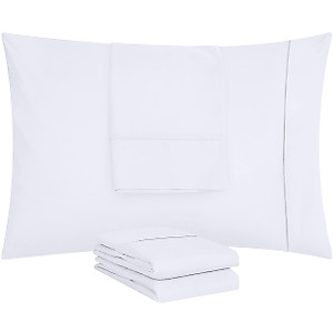 Utopia Bedding King Pillow Cases - 4 Pack - Envelope Closure - Soft Brushed Microfiber Fabric - Shrinkage and Fade Resistant Pillow Cases 20 X 40 (King, White)