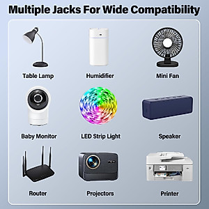 24V 2A 1.5A AC Adapter 24.0V 2.0A Charger 48W Switching Power Supply DC 24V 2000mA 1800mA 1500mA 1300mA 1200mA CordRegulated Transformer Adaptor with 10 Interchangeable Jacks UL Listed Plug