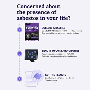Asbestos Test Kit - Includes Asbestos Test Kit Lab Analysis, Pre-Paid Return Mailer, Fast Emailed Asbestos Test Results in 1 Week (5 Business Days) and Expert Asbestos Test Kit Consultation