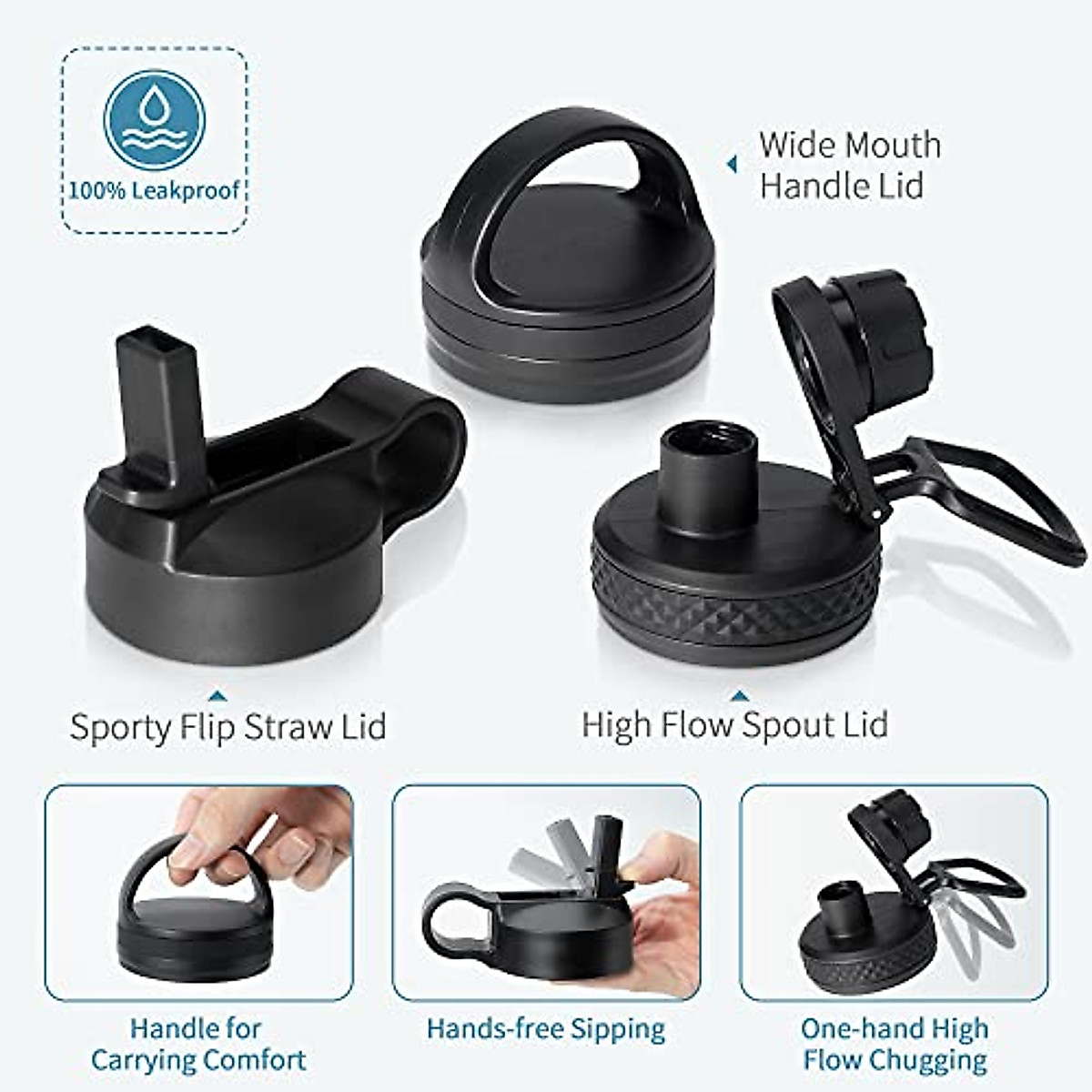 Water Bottle Insulated, INSPI Gallon Water Bottle with Straw&3 Lids, Large Wide Mouth Triple Wall Vacuum Stainless Steel Metal Hydro Jug, Keep Cold for 48Hrs and Hot for 24Hrs, (Indigo/Black, 128oz)