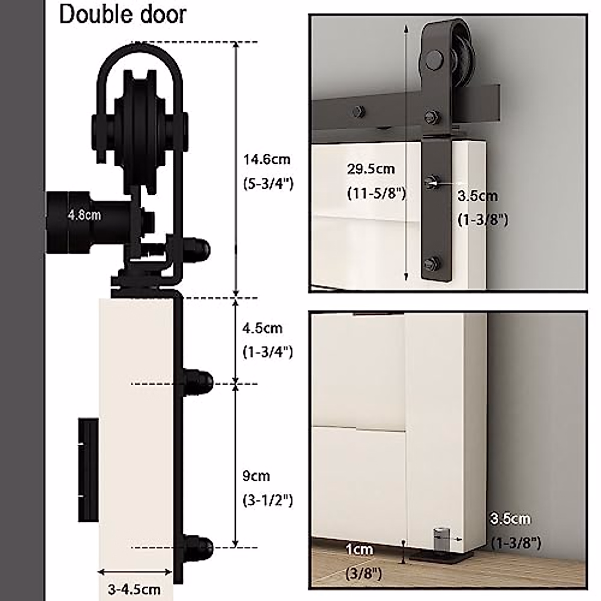 TSMST 7.5ft/88 Bi-Folding Sliding Barn Door Hardware Track Kit for 4 Doors,Heavy Duty Sturdy Bifold Barn Door Hardware Kit,Easy to Assemble,Smoothly and Quietly,J Shape(No Door)