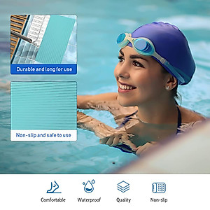 YUEWO 2 Rolls Swimming Pool Ladder Mat, Non-Slip Pool Step Mat, Protective Pool Ladder Pad Step Mat with Non-Slip Textur for Above Ground Swimming Pool Steps (Green, 9x36in)