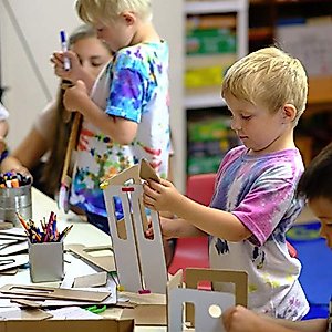 3DUX DESIGN Modern Museum Architecture Set. STEAM Toy for Early Education. Design, Build, Decorate with 86 Easy to Assemble and Reusable Pieces. Construction, Building and Open-Ended Play