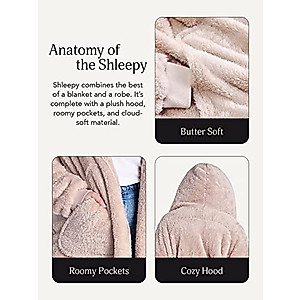 UnHide Shleepy Faux Fur Robe - Lightweight, Extra Soft, & Warm Wearable Blanket - Made From Soft Polyester Faux Fur Material - Machine Washable - Rosy Baby - Medium