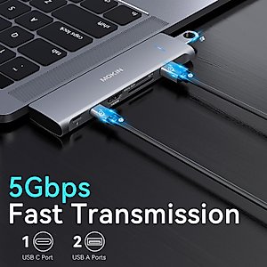 USB C Adapter for MacBook Pro 2022 2021 2020, MacBook Pro USB Adapter, 7 in 2 MacBook Pro Accessories for MacBook Pro/Air M1M2, Mac Dongle with 4K HDMI, 2 USB 3.0, TF/SD, USB-C 100W and Thunderbolt 3