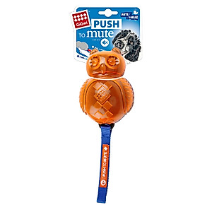 GiGwi Push to Mute Dog Toy Ineractive Squeaker Chew Toy for Dogs - Blue/Orange Owl