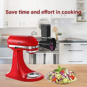 Slicer Shredder Attachment fits KitchenAid Stand Mixer,Vegetable Salad Maker Accessories,Fresh Prep Attachment,Cheese Grater Attachments for Kitchen Aid Mixers Accessories Included 3 Blades