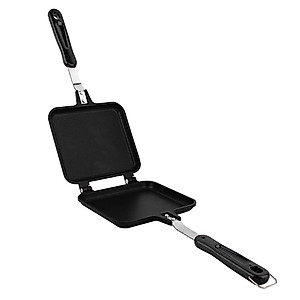 Sandwich Maker, Double Sided Frying Pan, Nonstick Grilled Sandwich and Panini Maker Pan with Handle, Double Sided Hot Nonstick Toasted Frying Pan, Stovetop Toasted Aluminum Flip Pan