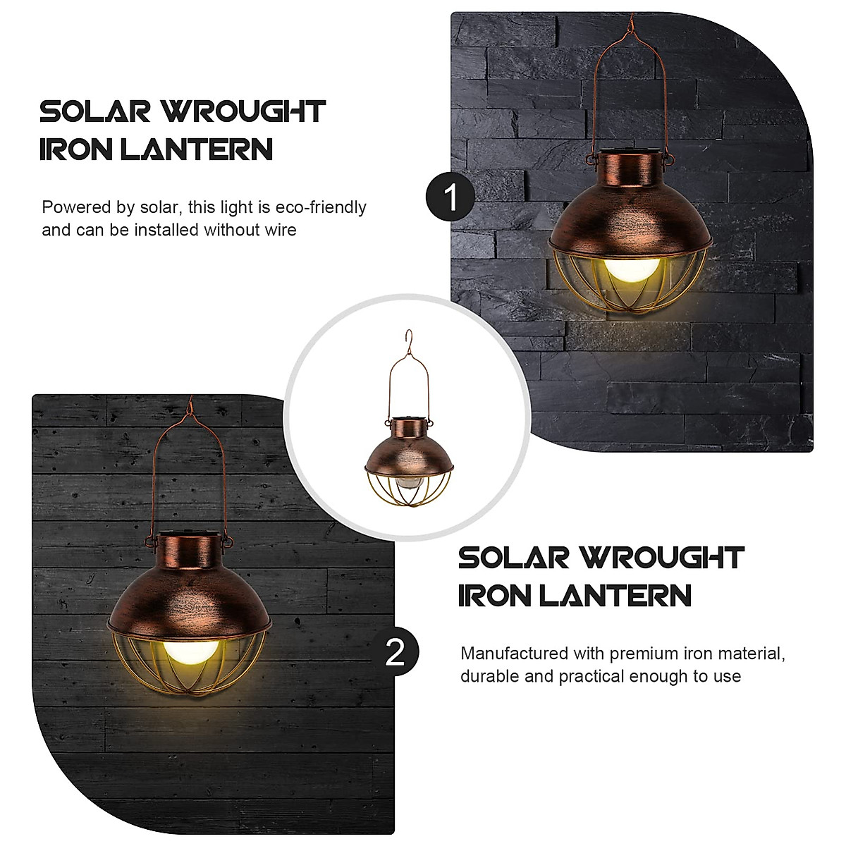 Happyyami 1pc Solar Tungsten Lamp Light for Outdoor Atmosphere Garden Lantern Tree-Mounted Solar Light Hanging Solar Lanterns Waterproof Bulb Lantern Patio Decor Lawn Portable Iron