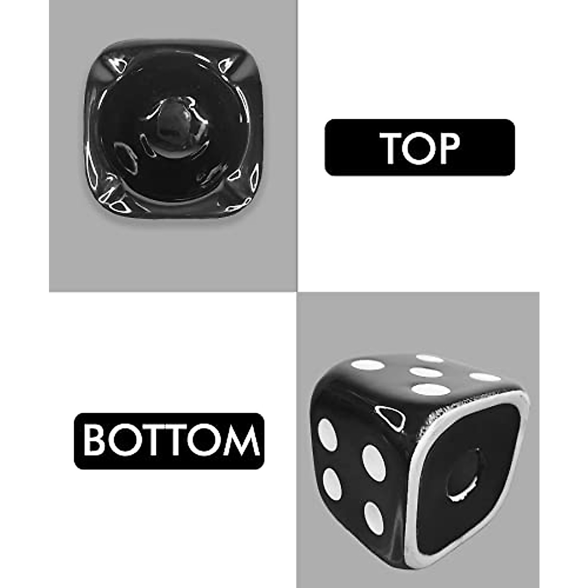 Jeuristic Ashtrays for Cigarettes Dice Ash Tray - Premium Ceramic Retro Cool Ashtrays Gifts for Smokers Home Ashtrays for Indoor Outdoor Patio Desktop Decor Unique Fancy Ashtray Cute Ashtray Black