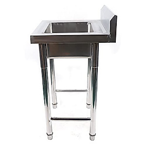 Commercial Stainless Steel Catering Sink, Catering Single Sink Utility Kitchen Wash Basin for Restaurant, Wash Table Single Bowl, 19.69x19.69 Inch